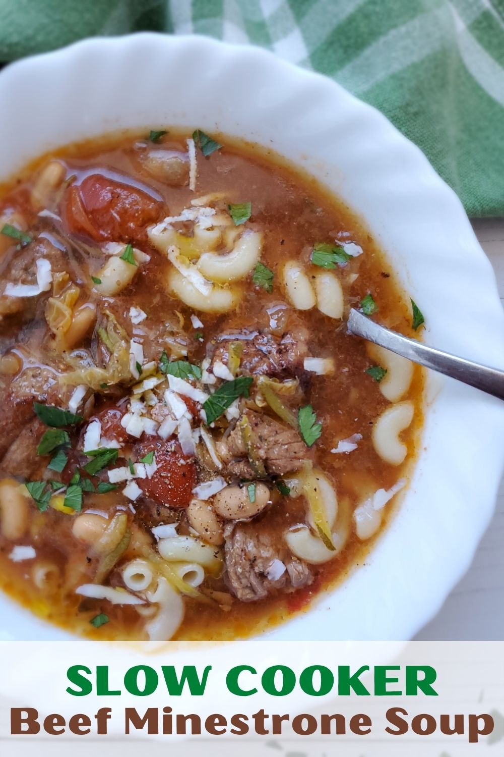 Slow Cooker Beef Minestrone Soup